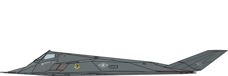 Stealth bomber aircraft army plane solid flat Vector Image