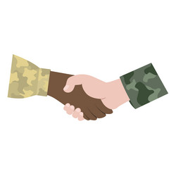Military and diplomat handshake Royalty Free Vector Image