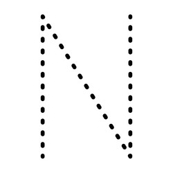 Tracing alphabet letter n lowercase prewriting Vector Image