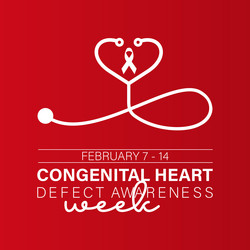 Congenital heart defect awareness week observed Vector Image