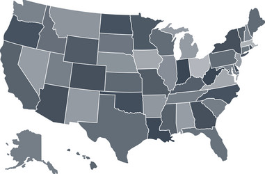 A grayscale map of indiana with hanging Royalty Free Vector