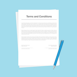 Terms and conditions policy contract document Vector Image