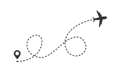 Airplane dotted path tracking Royalty Free Vector Image