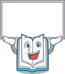 With board opened book on the cartoon table Vector Image
