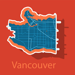 Vancouver city plan detailed sticker map Vector Image