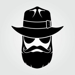 Bearded handsome men in a fedora hat Royalty Free Vector