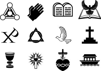 Christian religious icons Royalty Free Vector Image