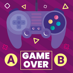 Game over lettering poster Royalty Free Vector Image