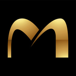 Golden glossy letter m icons on a black background