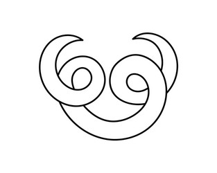 Outline rope icon isolated on white doodle swirl Vector Image