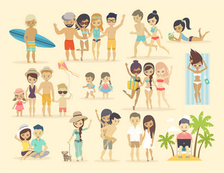 Beach people Royalty Free Vector Image - VectorStock