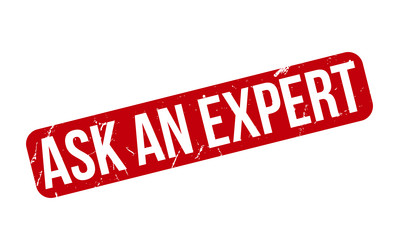 Red ask an expert rubber stamp seal Royalty Free Vector