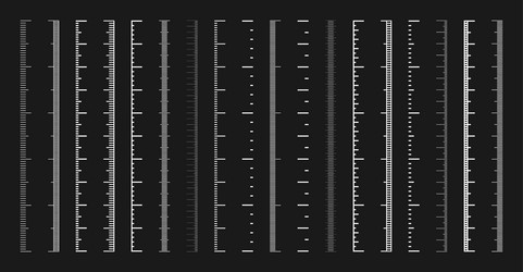 Vertical measurement scales with divisions Vector Image