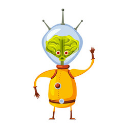 Alien in a space suit fantastic funny humanoid Vector Image
