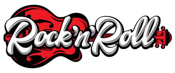Color calligraphic inscription rock and roll Vector Image