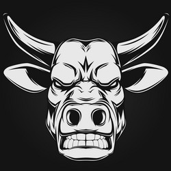 Ferocious bull attacks Royalty Free Vector Image