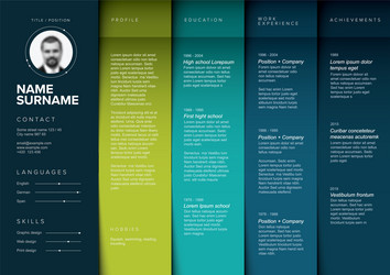 Minimalist teal resume cv template Royalty Free Vector Image