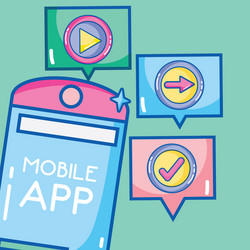 Mobile app technology Royalty Free Vector Image