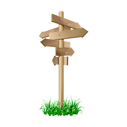 Old wooden double direction sign Royalty Free Vector Image