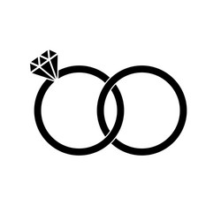 Wedding rings sign icon engagement symbol flat Vector Image