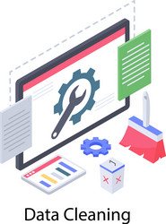 Data cleaning at screen tiny Royalty Free Vector Image