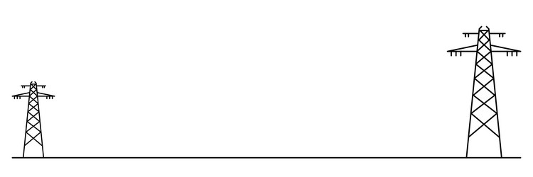 Outline set of five towers Royalty Free Vector Image