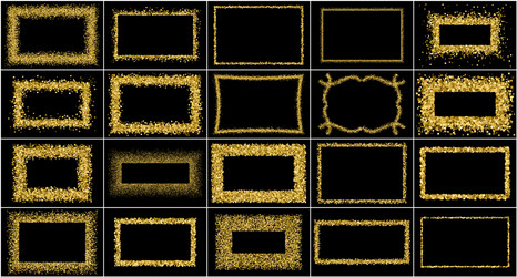 Glitter gold border template banner Royalty Free Vector