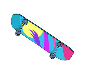 Skateboard deck skate board top side view Vector Image