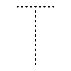 Tracing alphabet lowercase small letter t Vector Image