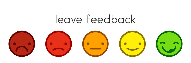 Leave feedback satisfaction scale with color Vector Image