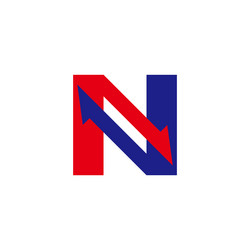 Letter n outline simple curves logo Royalty Free Vector