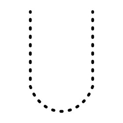 Tracing alphabet letter u prewriting dotted line Vector Image