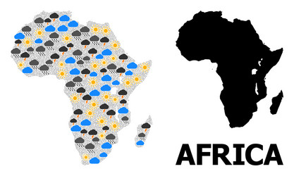 Weather collage map africa Royalty Free Vector Image