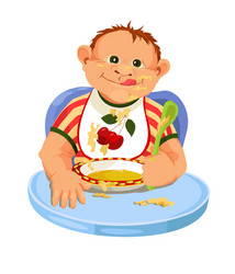 A boy eating Royalty Free Vector Image - VectorStock