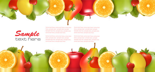 Colorful fresh fruits border design image Vector Image