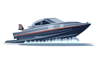 Fishing boats side view icon commercial Royalty Free Vector