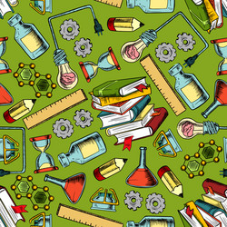 Science laboratory seamless pattern background Vector Image