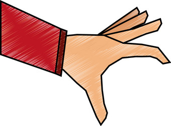 Color image cartoon hand about to catch something Vector Image
