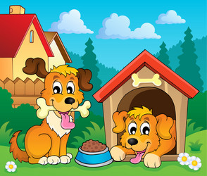 Spring theme landscape 3 Royalty Free Vector Image