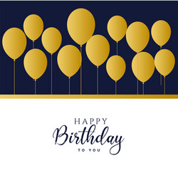 Beautiful happy birthday greeting with golden Vector Image