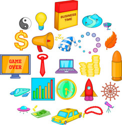 Note the time icons set cartoon style Royalty Free Vector