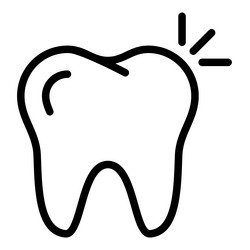 Shine tooth flat icon isolated on white background