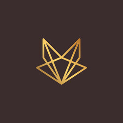Fox line logo design foxie logo icon Royalty Free Vector