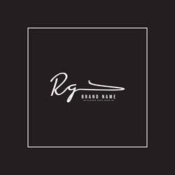 Simple signature logo for alphabet rg Royalty Free Vector