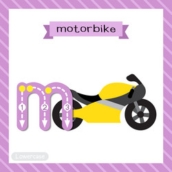 Letter m uppercase tracing transportations Vector Image