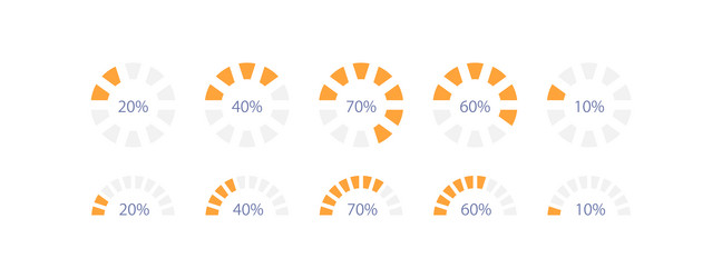 Radial wheel progress infographic chart design Vector Image