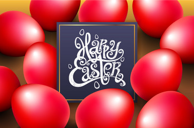 Happy easter red egg on white background Vector Image