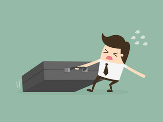 Workplace businessman working at the computer Vector Image