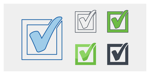 Check mark in a box icon symbol template Vector Image