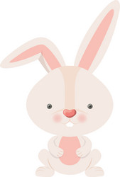White cute rabbit Royalty Free Vector Image - VectorStock